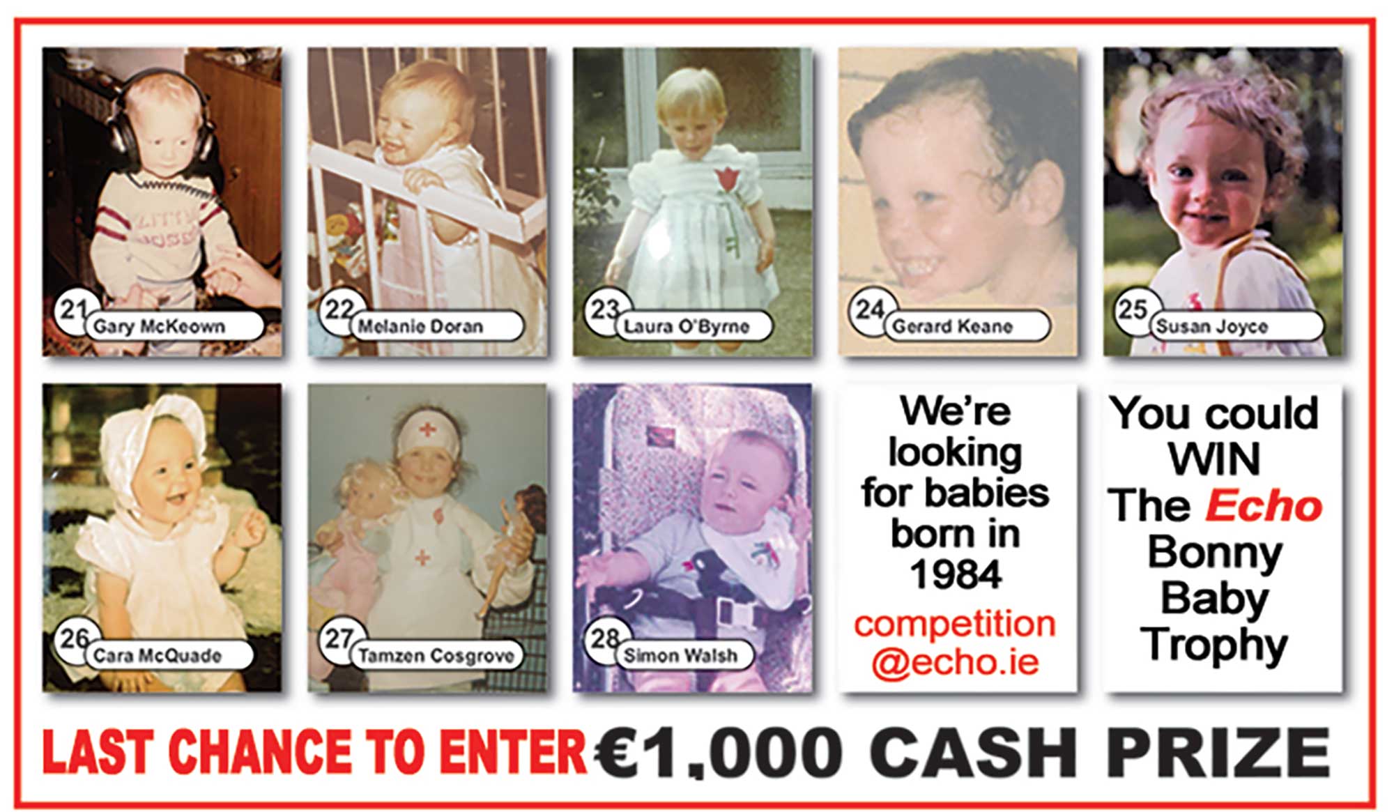 Just two weeks left to enter The Echo 1984 Bonny Baby competition | Echo.ie