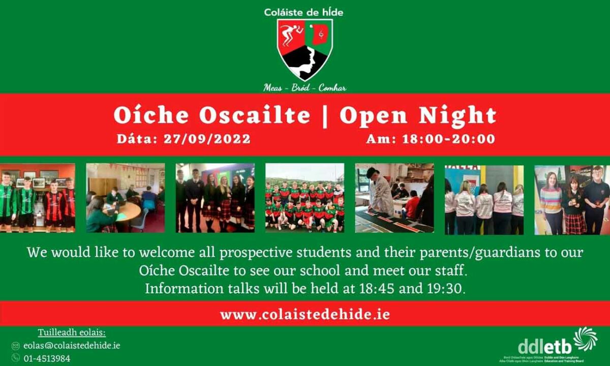 School Open Evenings: Tallaght CS, Coláiste de hÍde and Firhouse CC ...