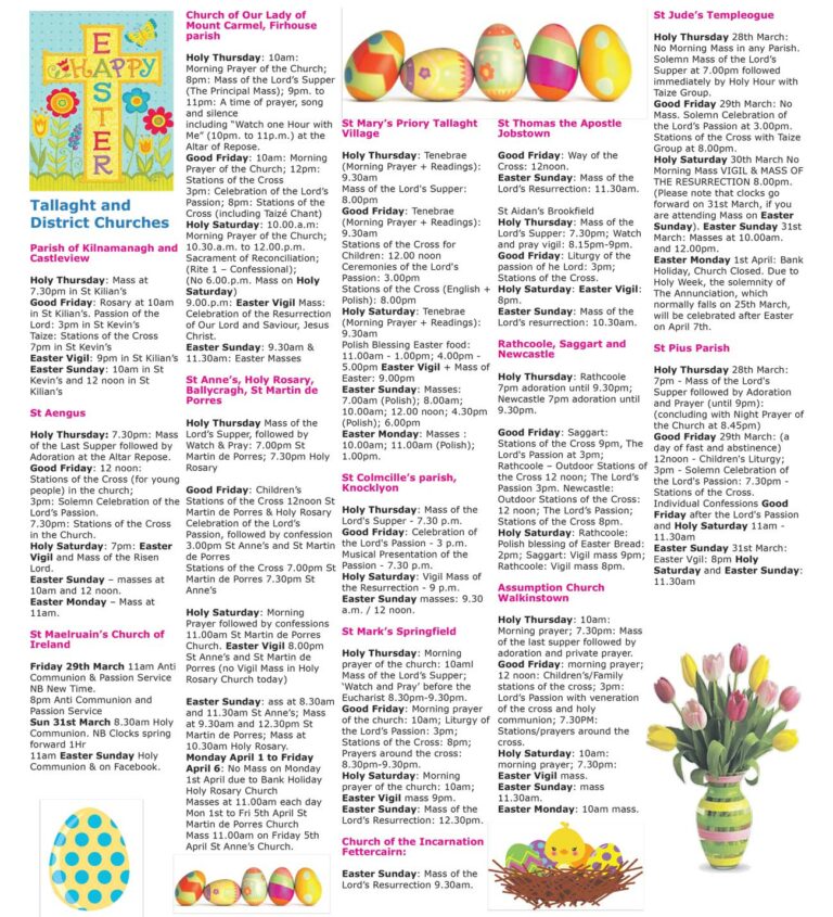 Easter church services and mass times | Echo.ie